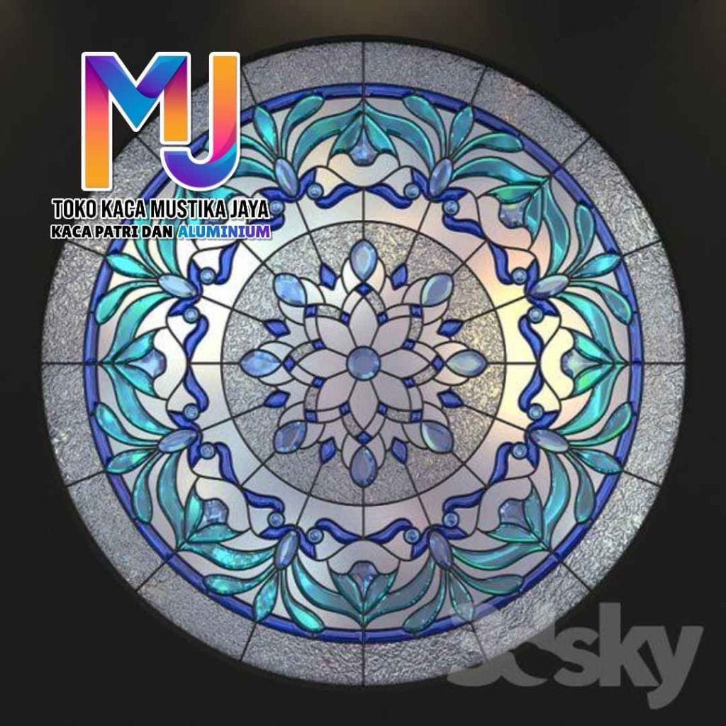 Desain Kaca Patri Bulat untuk Pintu Depan Rumah Minimalis - Mustika Jaya